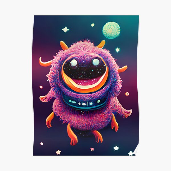 "Wiggles The Floaty Playful Pop Rock Alien Monster Astromonster" Poster ...