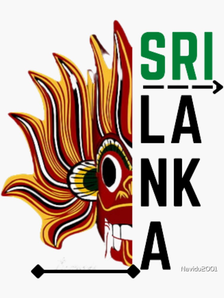 "Sri lanka YAKA MASK Rasta Color" Sticker for Sale by Navidu2001 ...