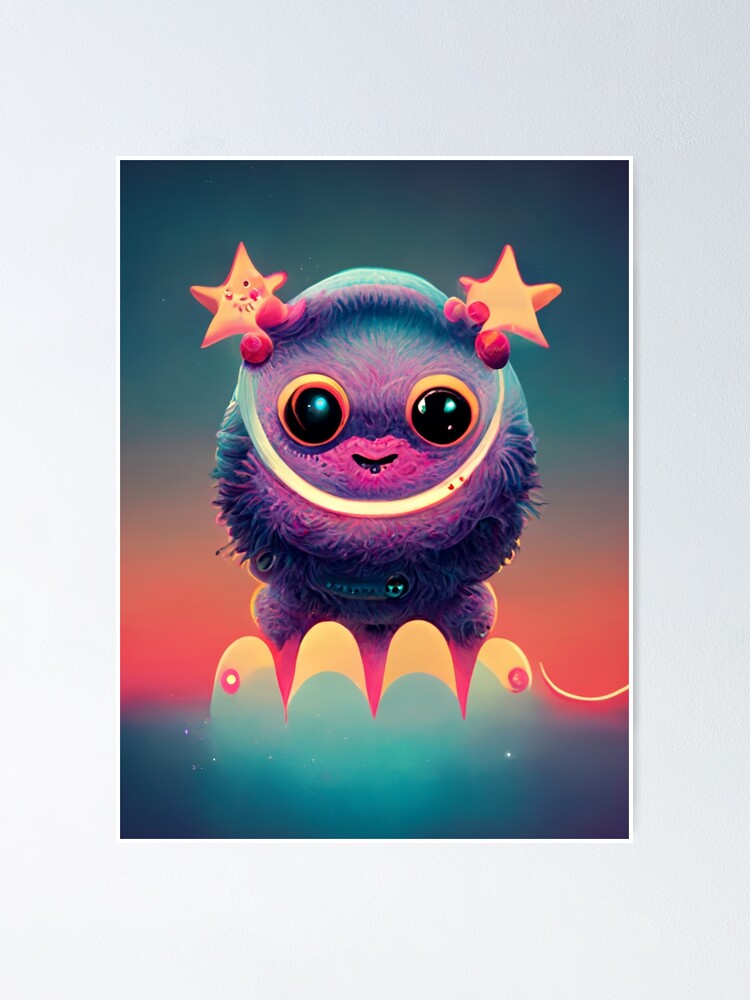 "Superstar Happy Playful Pop Rock Alien Monster Astromonster" Poster ...