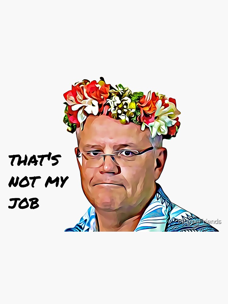 "Scomo - What can't he do?" Sticker for Sale by FitzroyFriends | Redbubble