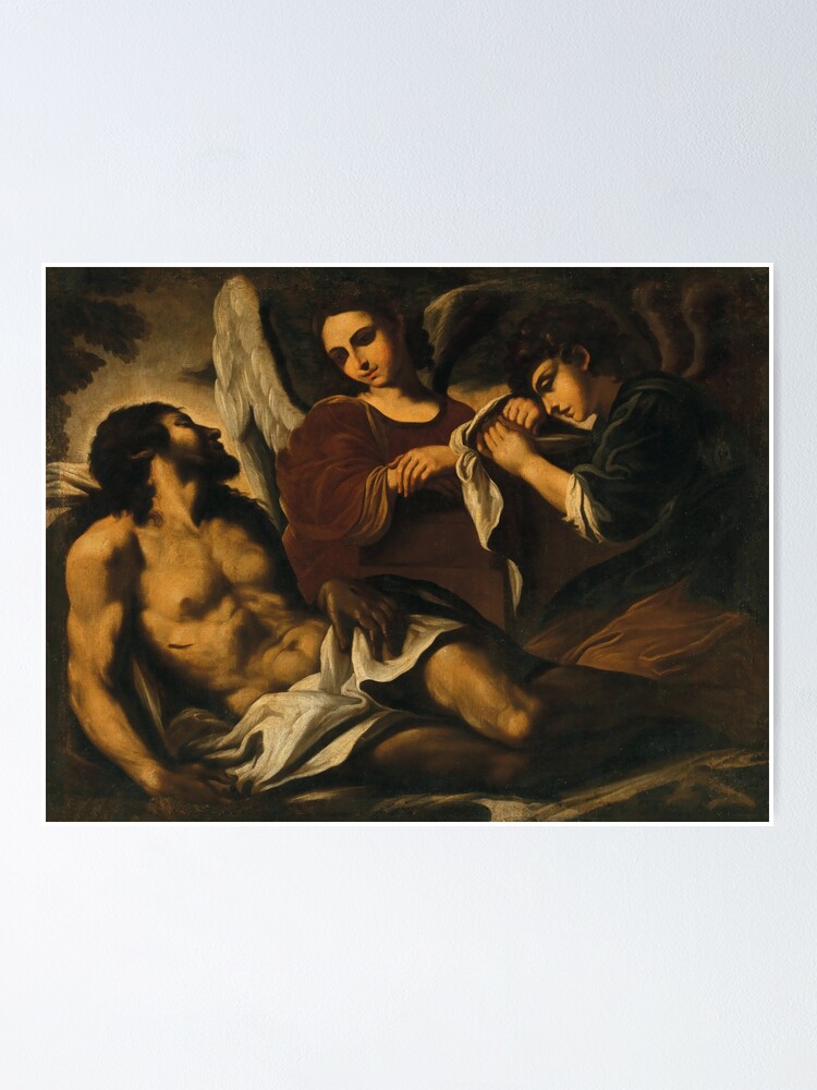 "The Dead Christ Mourned by Two Angels | Guercino | 1660 Renaissance ...