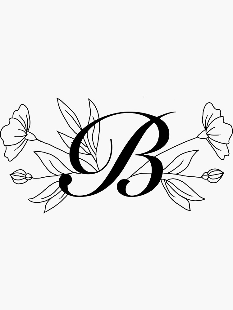 "Cursive Floral Letter B " Sticker for Sale by lakenney97 | Redbubble