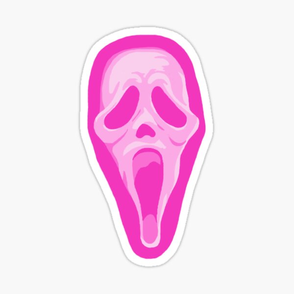 "Ghostface in Pink " Sticker for Sale by Betty Pop | Redbubble