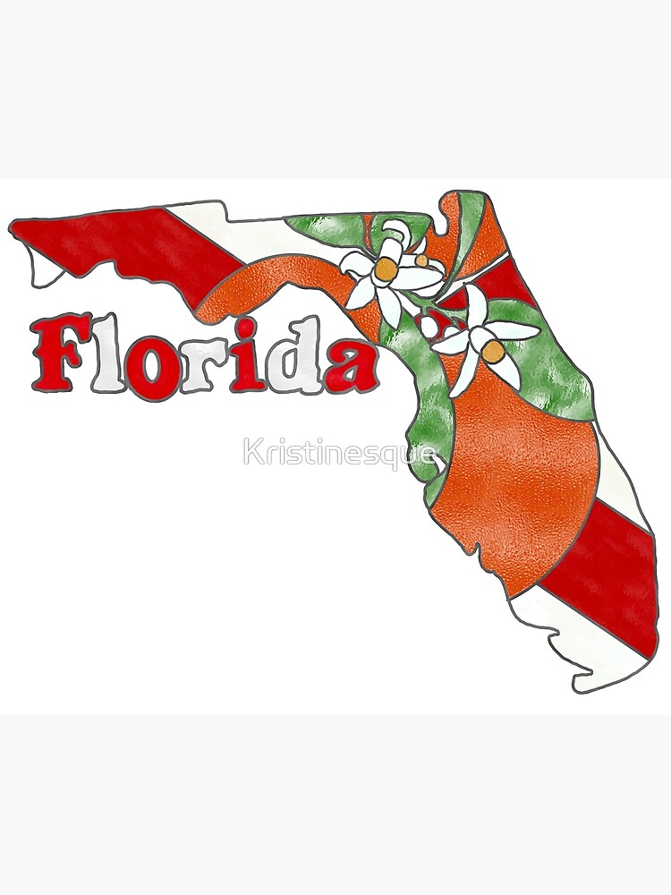 Póster «Florida State Map Shape Diseño de aspecto de vidrieras con el ...