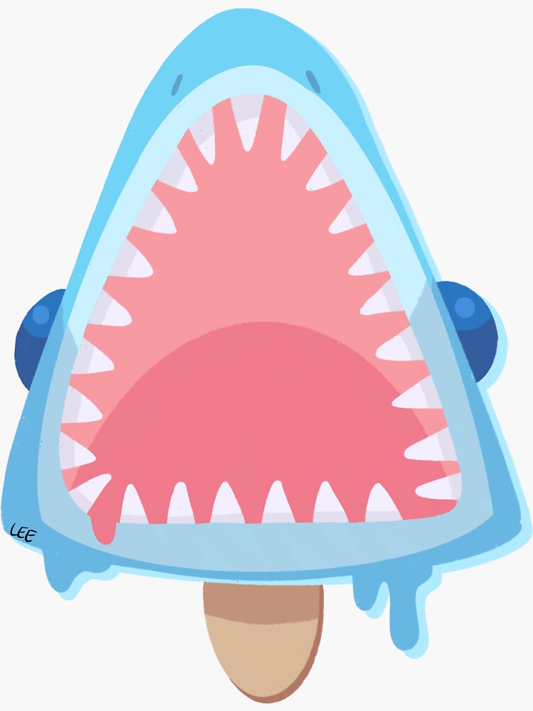 "Great White Shark Popsicle" Sticker for Sale by DoctOrcaShop | Redbubble