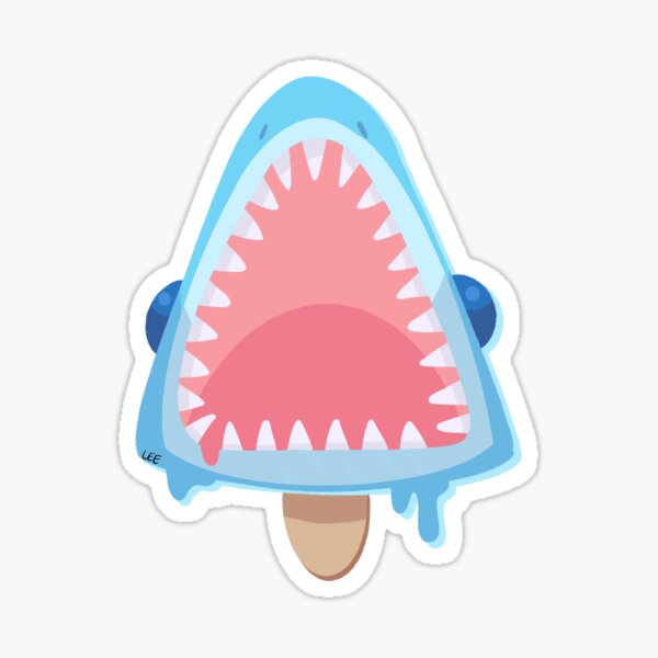 "Great White Shark Popsicle" Sticker for Sale by DoctOrcaShop | Redbubble