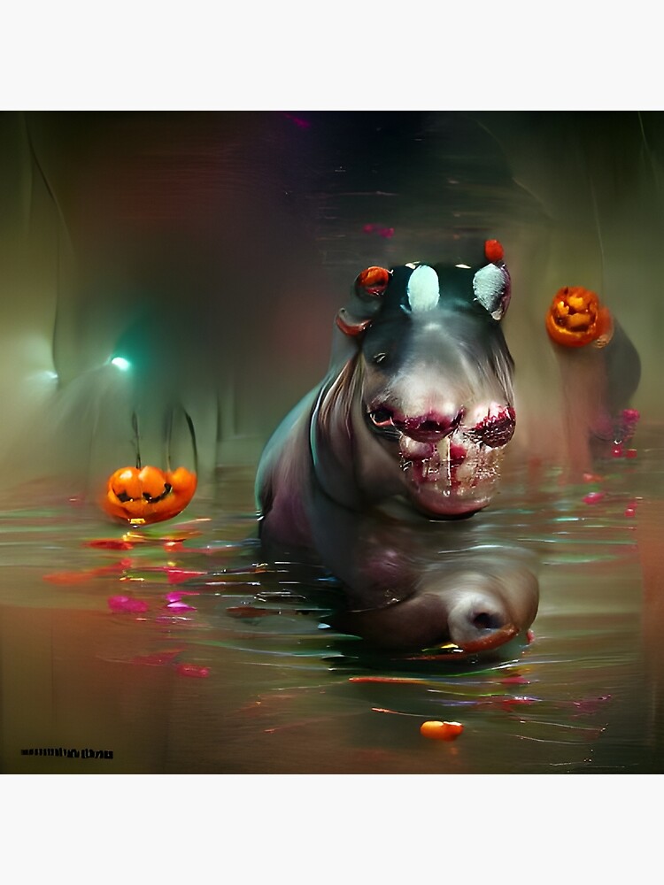"Halloween Hippo Artwork" Poster for Sale by Captain-Met | Redbubble
