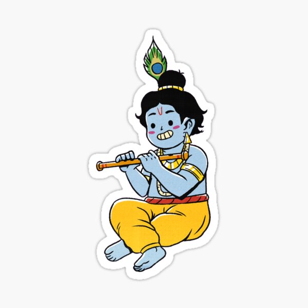 "Janmashtami " Sticker for Sale by Mikespomshrt | Redbubble