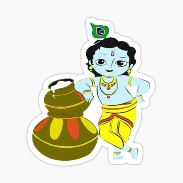 "Janmashtami " Sticker for Sale by Mikespomshrt | Redbubble