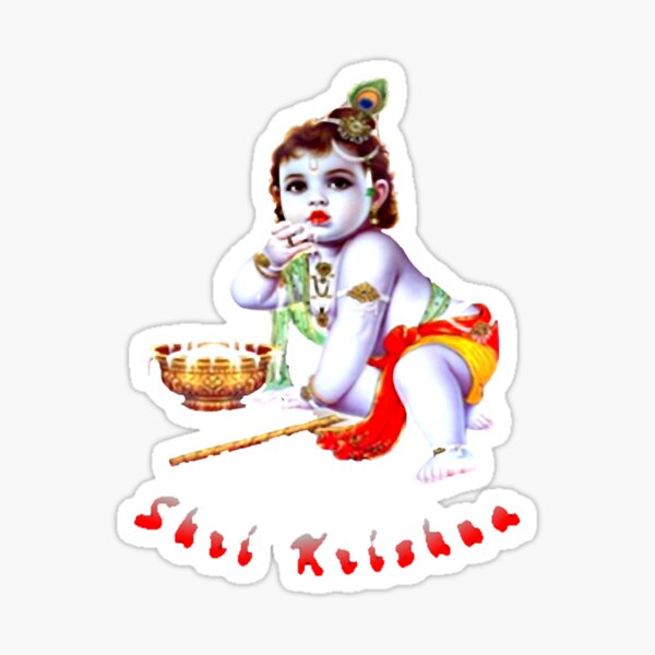 "janmashtami " Sticker for Sale by Mikespomshrt | Redbubble