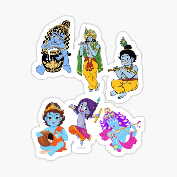 "Janmashtami " Sticker for Sale by Mikespomshrt | Redbubble