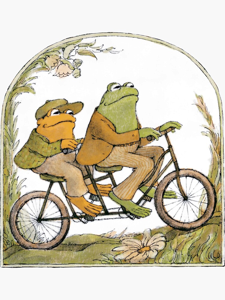 "Frog and Toad On A Bicycle" Sticker for Sale by PoeTatoes | Redbubble