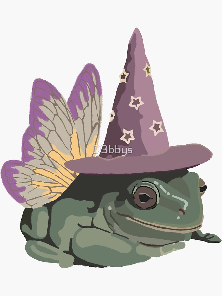 Pegatina «Rana bruja con alas de mariposa mágica» de D3bbys | Redbubble
