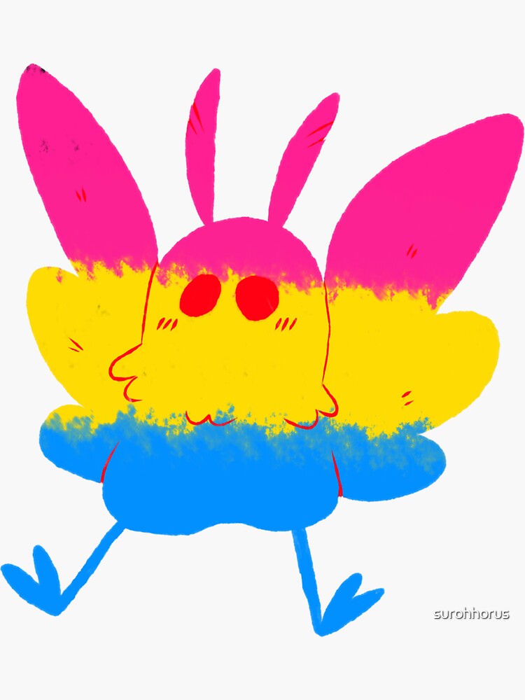 "Pansexual Pride Mothman" Sticker for Sale by surohhorus | Redbubble