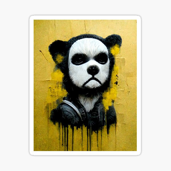 "Graffitti Street Art Angry Panda " Sticker for Sale by QuantumFields ...