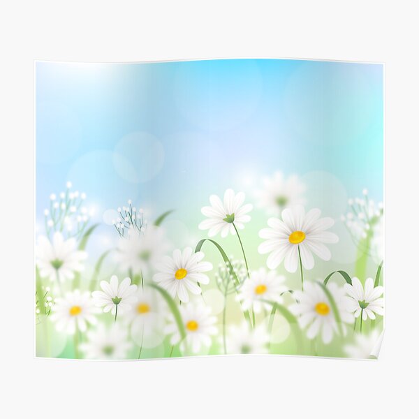 "ฺBeautiful White Flowers In Dream Blue Sky " Poster for Sale by Karry ...