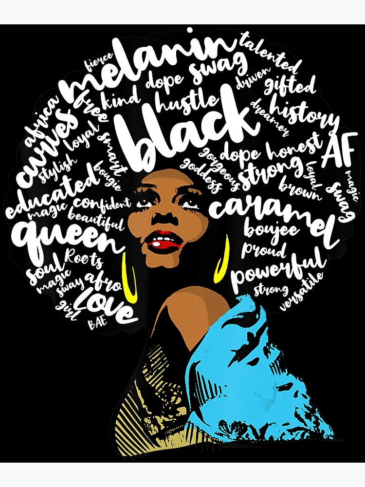 "Cool Afro Words Art Black History Motivational Sayings" Poster for ...