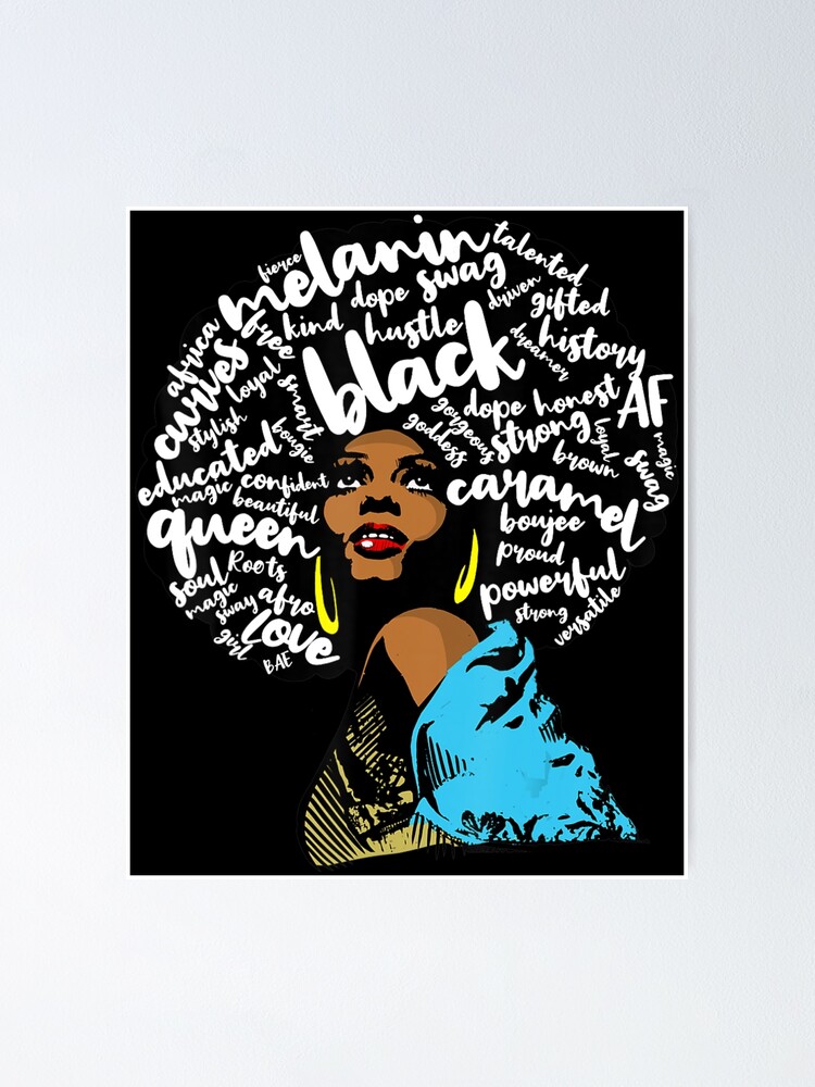 "Cool Afro Words Art Black History Motivational Sayings" Poster for ...