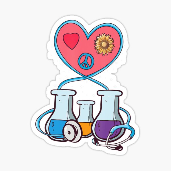 "Heart Art Medical Laboratory Scientist & Technologist" Sticker for ...