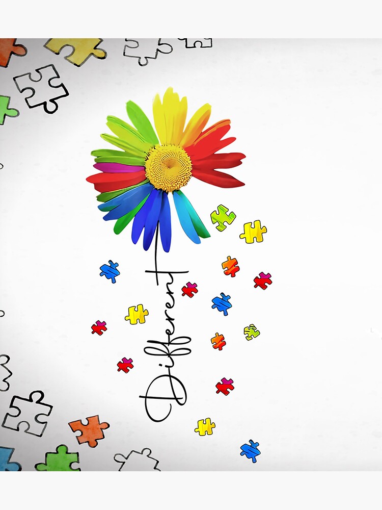 "Autism Sunflower And Ribbon Elephant Colorful Puzzles Different ...