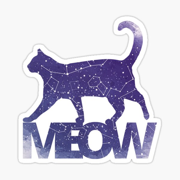 "Meow" Sticker for Sale by ChiweenieHobbit | Redbubble