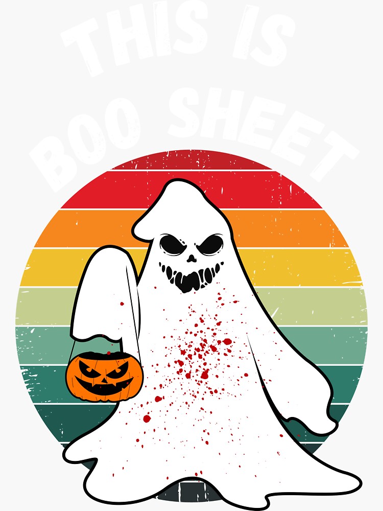 "This Is Boo Sheet Ghost Retro Halloween Costume" Sticker for Sale by ...