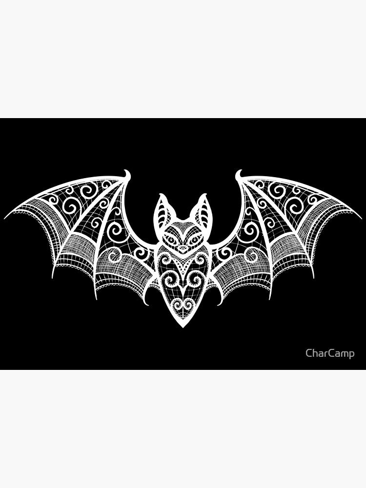 "Lace Bat (black and white)" Poster for Sale by CharCamp | Redbubble