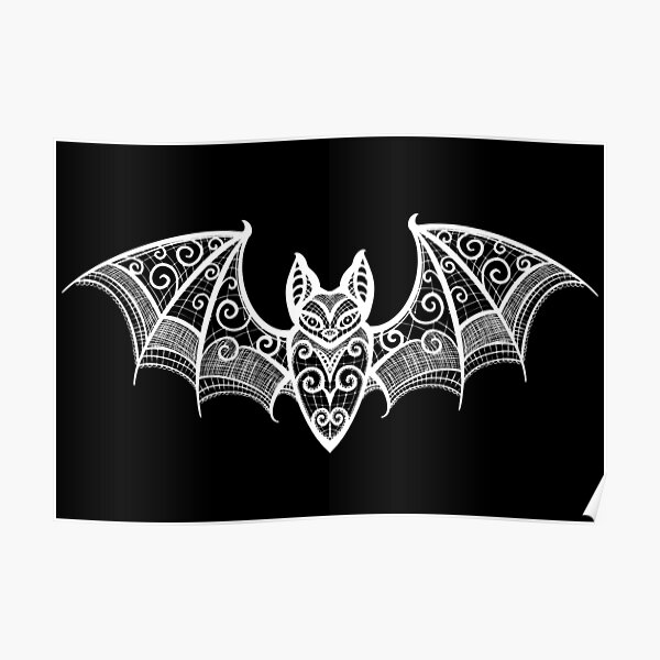 "Lace Bat (black and white)" Poster for Sale by CharCamp | Redbubble