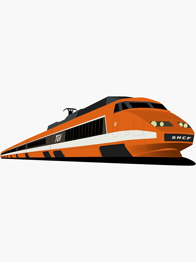 "TGV Orange High-Speed Train, SNCF TGV Sud-Est" Sticker for Sale by ...