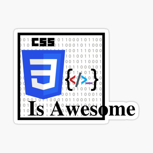 "CSS IS AWESOME" Sticker for Sale by designart21 | Redbubble