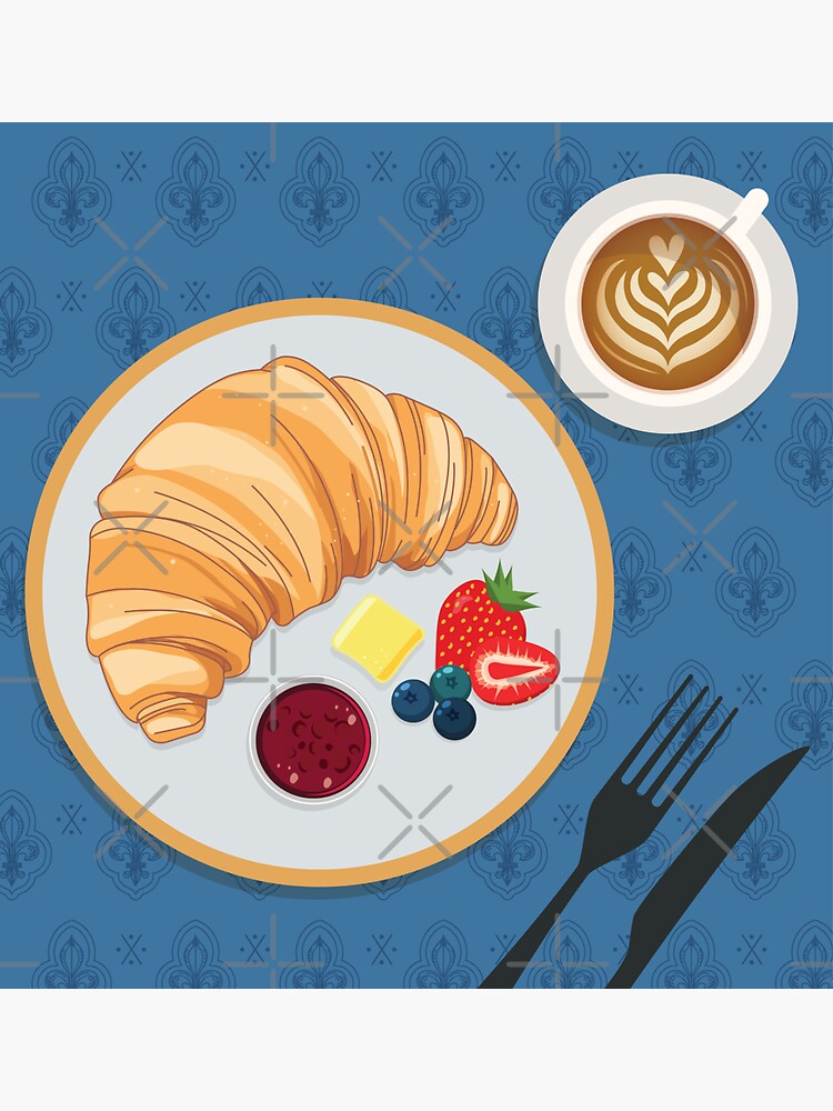 "Croissant Wall Art" Sticker for Sale by SurfolioPrints | Redbubble