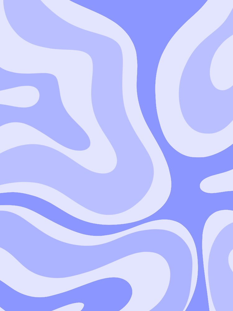 "Modern Retro Liquid Swirl Abstract in Periwinkle " T-shirt for Sale by ...