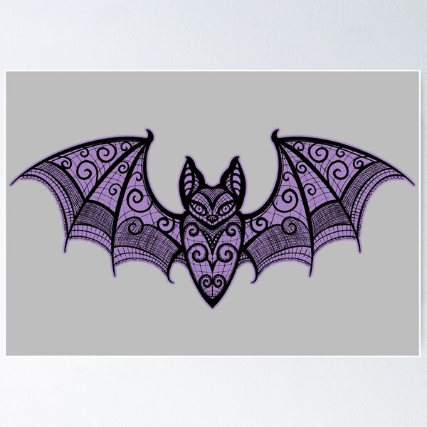 "Lace Bat (purple)" Poster for Sale by CharCamp | Redbubble