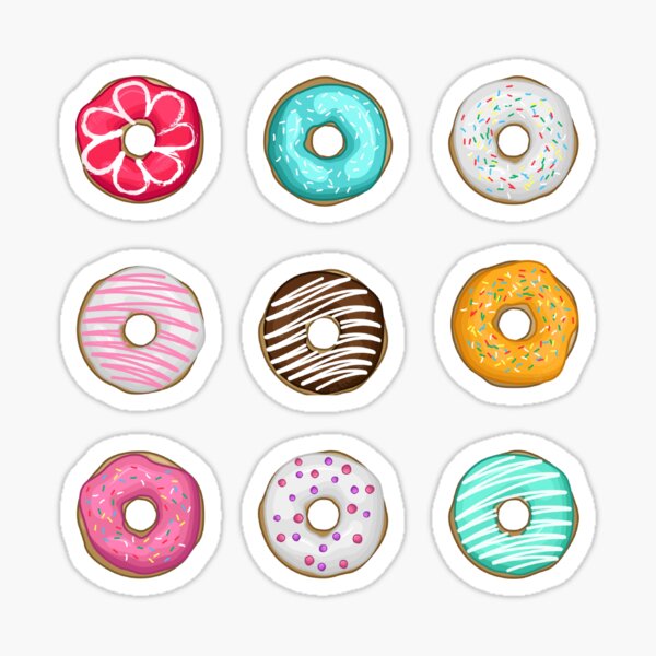 "Sticker Pack Of Frosted Donuts with Sprinkles" Sticker for Sale by ...