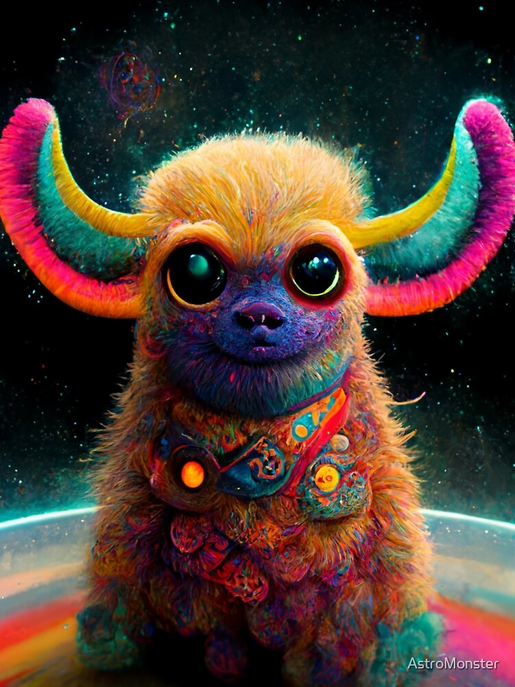 "Tribal Crown Ears Cute Colorful Llama In Space Monster Astromonster ...
