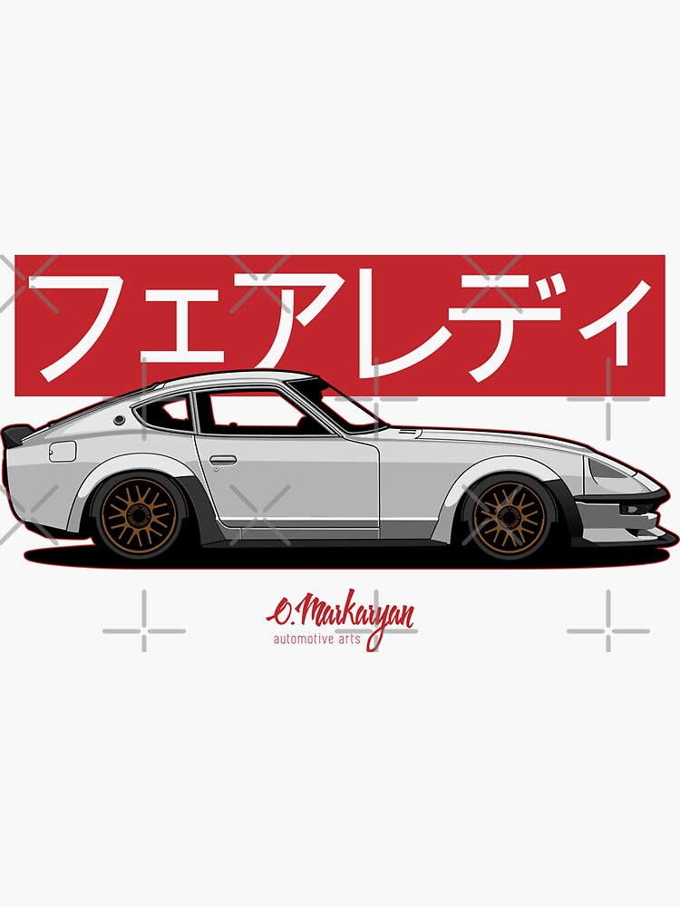 "Firelady Z (280Z)" Sticker for Sale by OlegMarkaryan | Redbubble