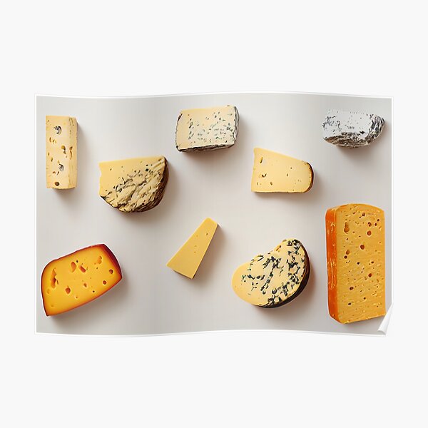 "Types Of Cheese 2" Poster for Sale by UniqeDesign | Redbubble