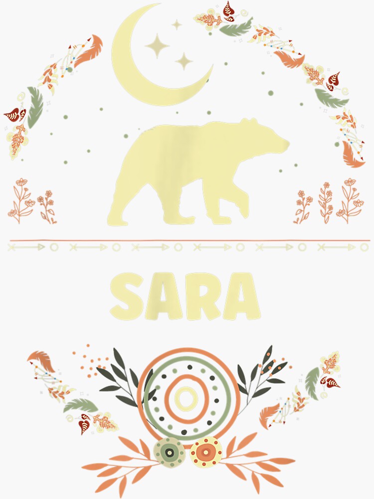 "Sara Name Boho Floral Personalized Mama Bear Sara" Sticker for Sale by ...