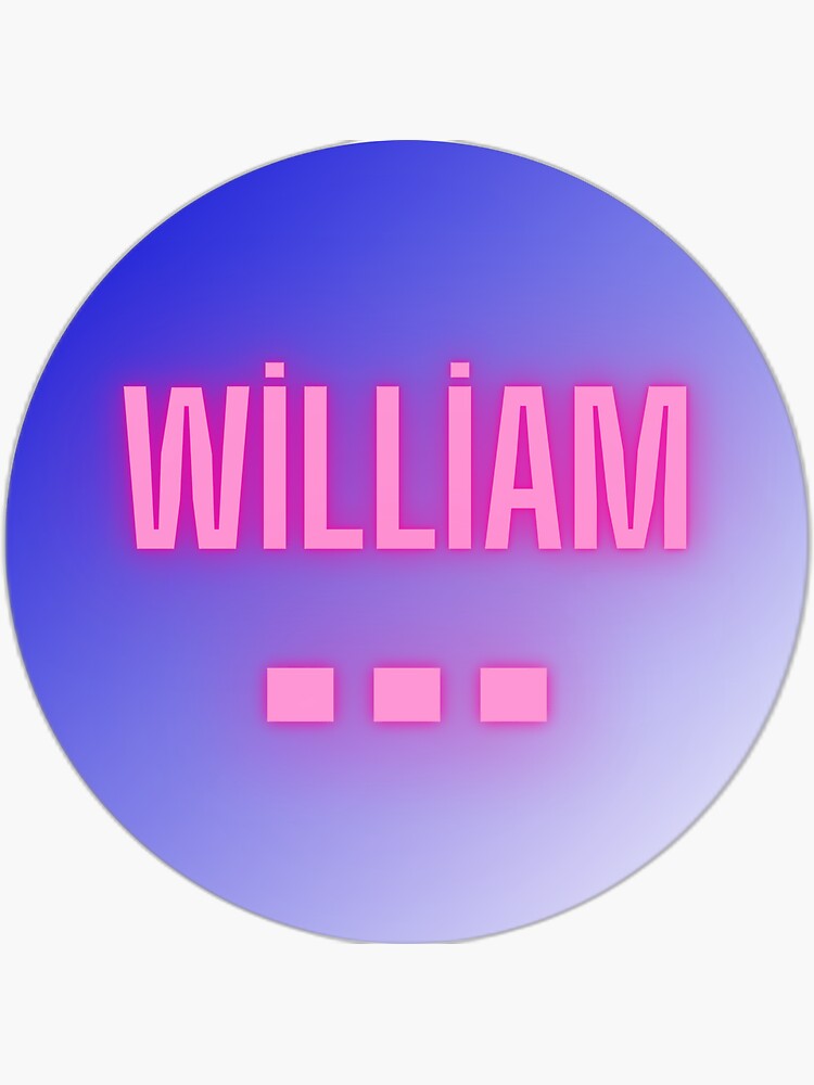 "William Name / Art design " Sticker for Sale by Constructive27 | Redbubble