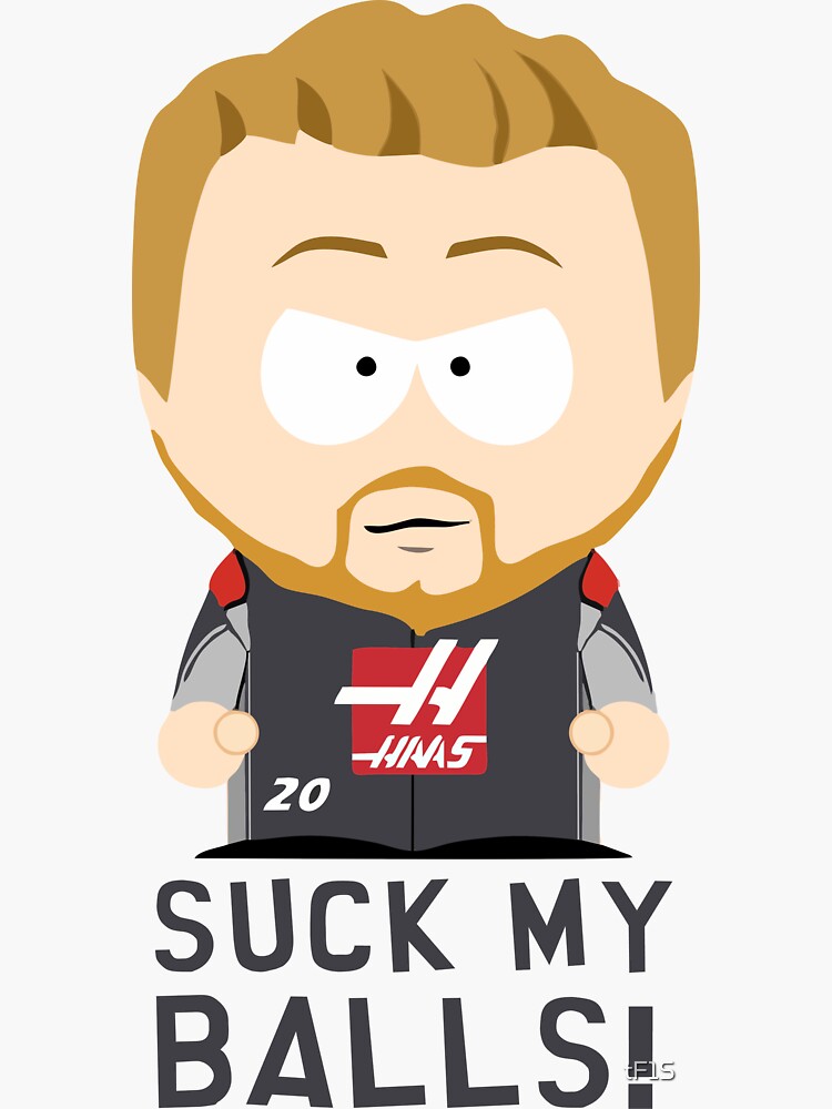""Suck My Balls" - Kevin Magnussen" Sticker by tF1S | Redbubble