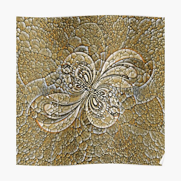 "creative cyclone style design from natural gold coloured beach pebbles ...