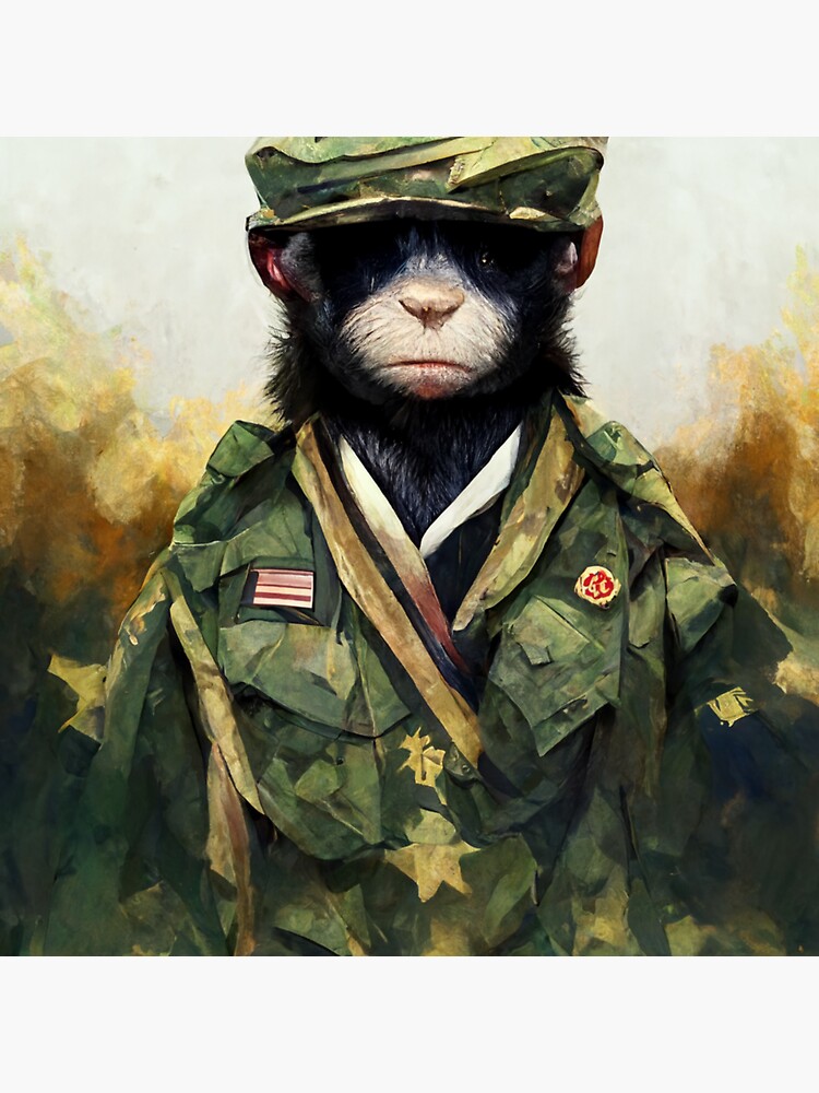 "MONKEY SOLDIER" Sticker for Sale by Spoillone | Redbubble