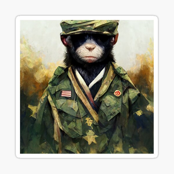 "MONKEY SOLDIER" Sticker for Sale by Spoillone | Redbubble