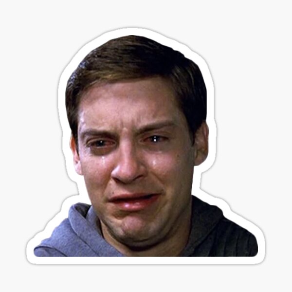 "Spiderman Peter Parker Crying Meme Sticker" Sticker for Sale by ...