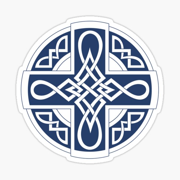"Celtic cross. Blue encircled design" Sticker for Sale by ChinwonArt ...