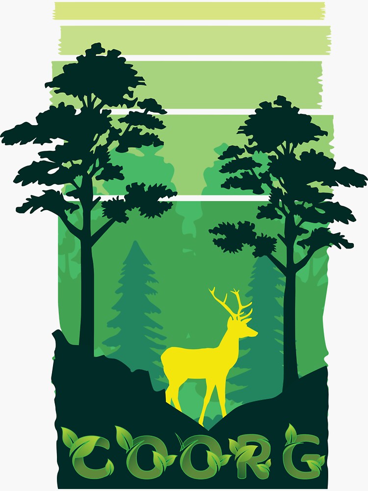 "Coorg Wildlife with Deer illustration" Sticker for Sale by Scott-Deere ...