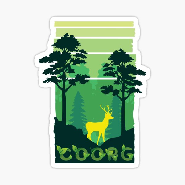 "Coorg Wildlife with Deer illustration" Sticker for Sale by Scott-Deere ...