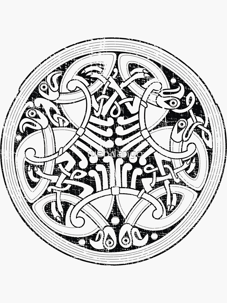 "Celtic Hawks Shield Knot (Black) Distressed Design" Sticker for Sale ...