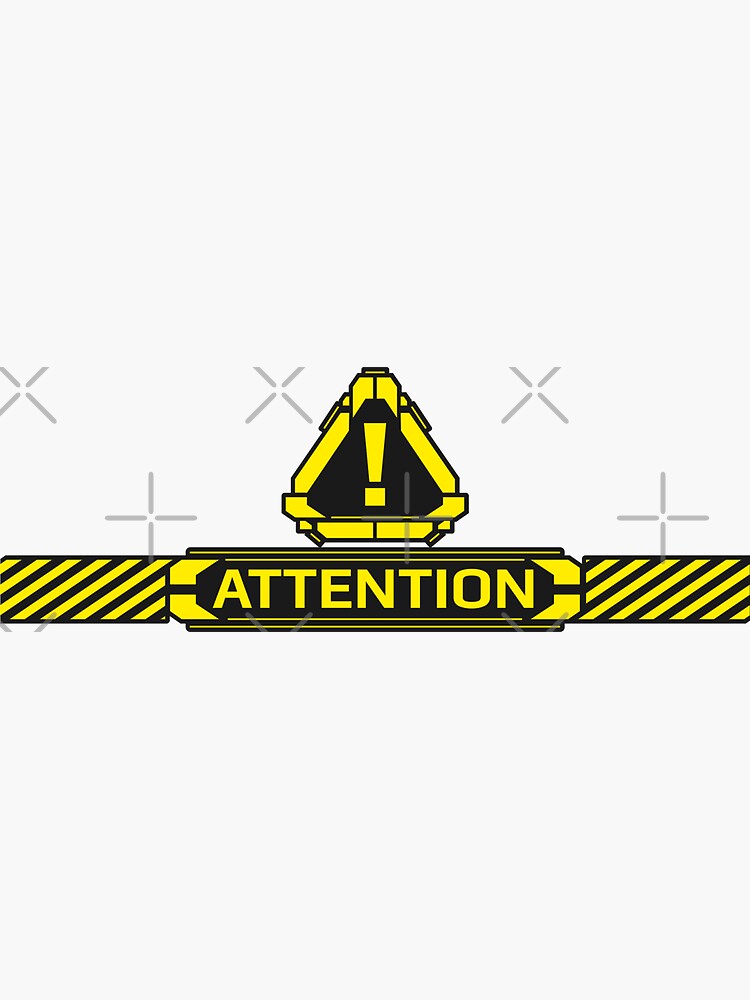 "ATTENTION sign yellow sticker" Sticker for Sale by StrutsenkoArt ...
