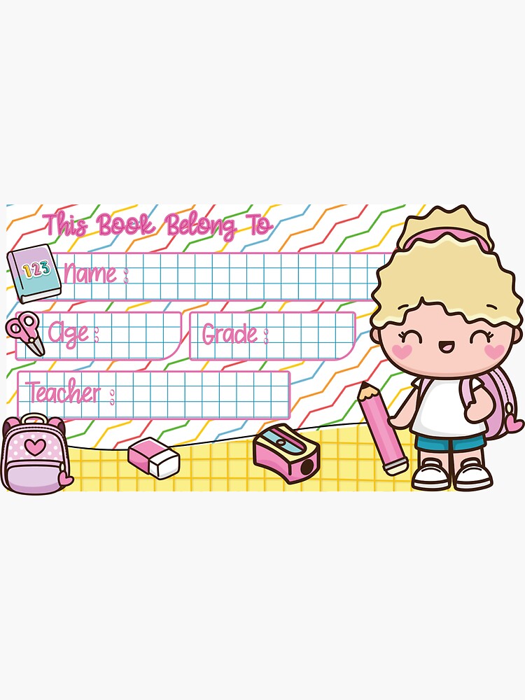 "subject labels stickers for girls - back to school stickers -1 ...